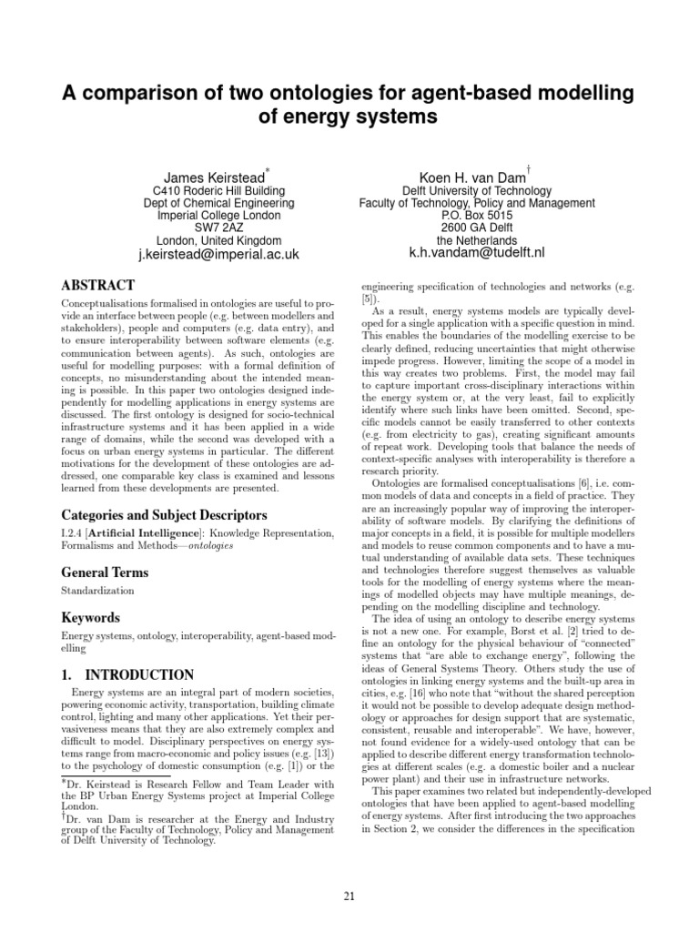 A Comparison of Two Ontologies For Agent-Based Modelling | PDF | Class (Computer Programming ...