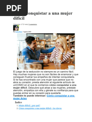 Como Conquistar Una Mujer Dificil Cómo Conquistar A Una Mujer