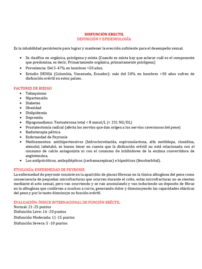 Disfunción Eréctil: Causas y Tratamientos | PDF | Disfunción eréctil ...