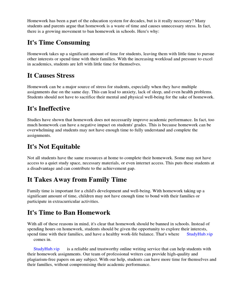 Time To Ban Homework Today Tonight | PDF | Homework