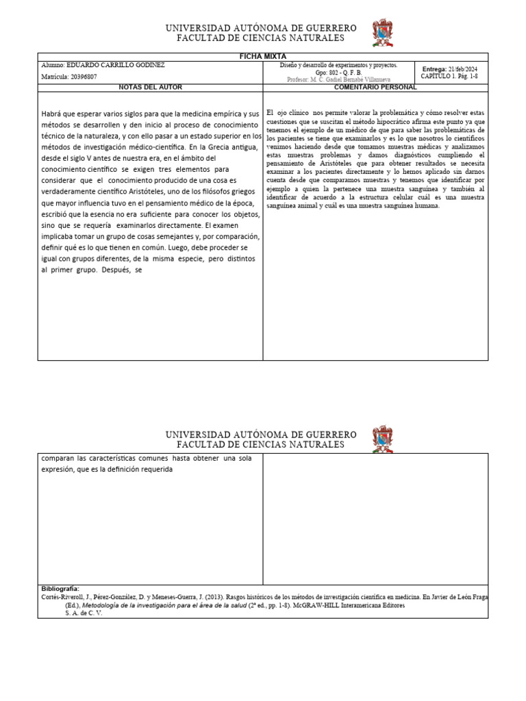 Ficha Mixta | PDF | Método científico | Conocimiento