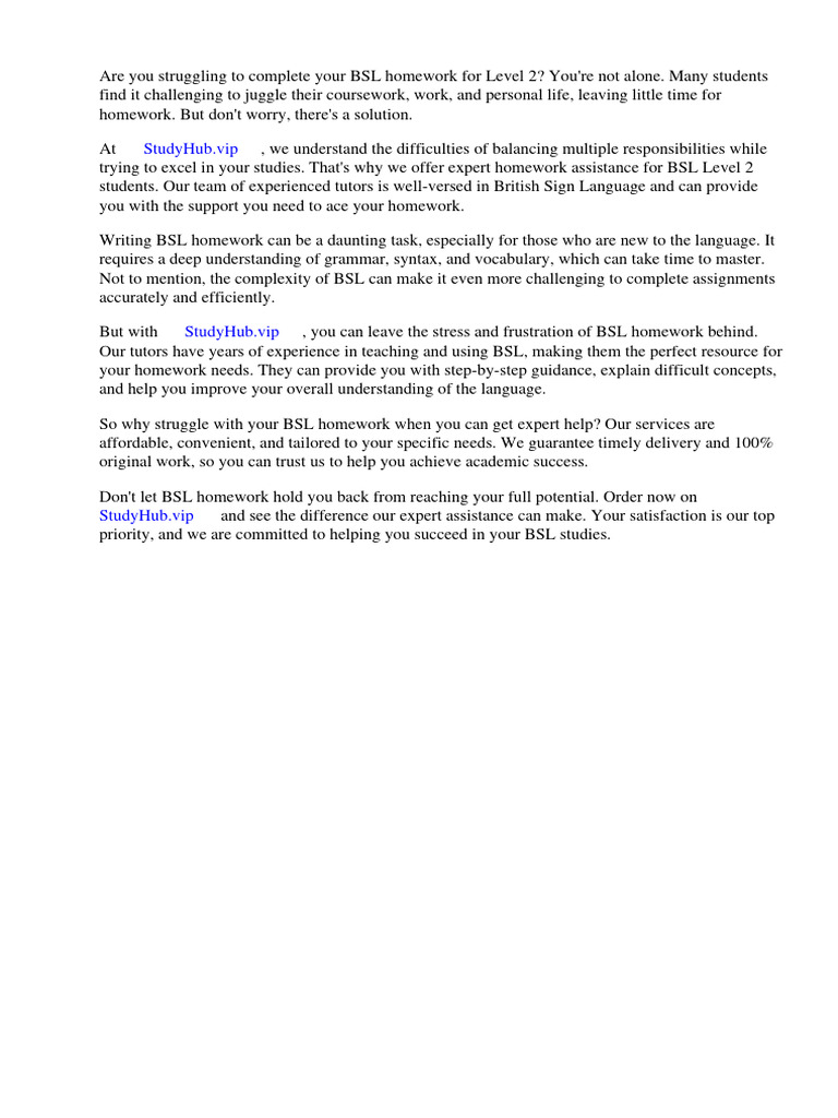 BSL Homework Level 2 | PDF | Learning | Behavior Modification