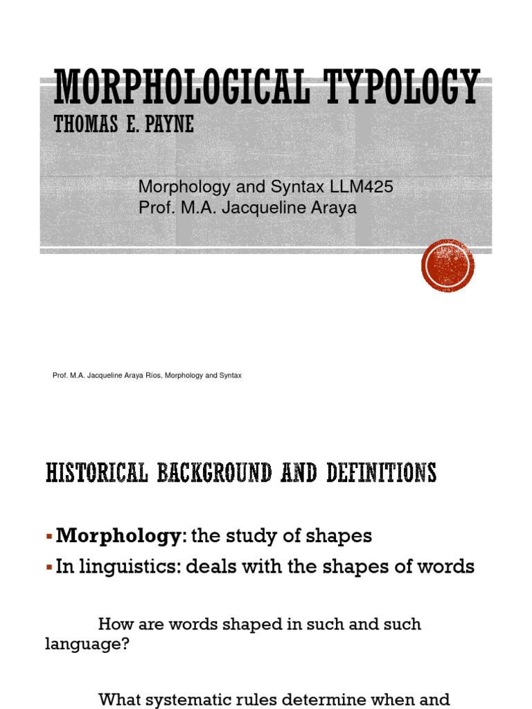 Morphological Typology | Download Free PDF | Morphology (Linguistics) | Word
