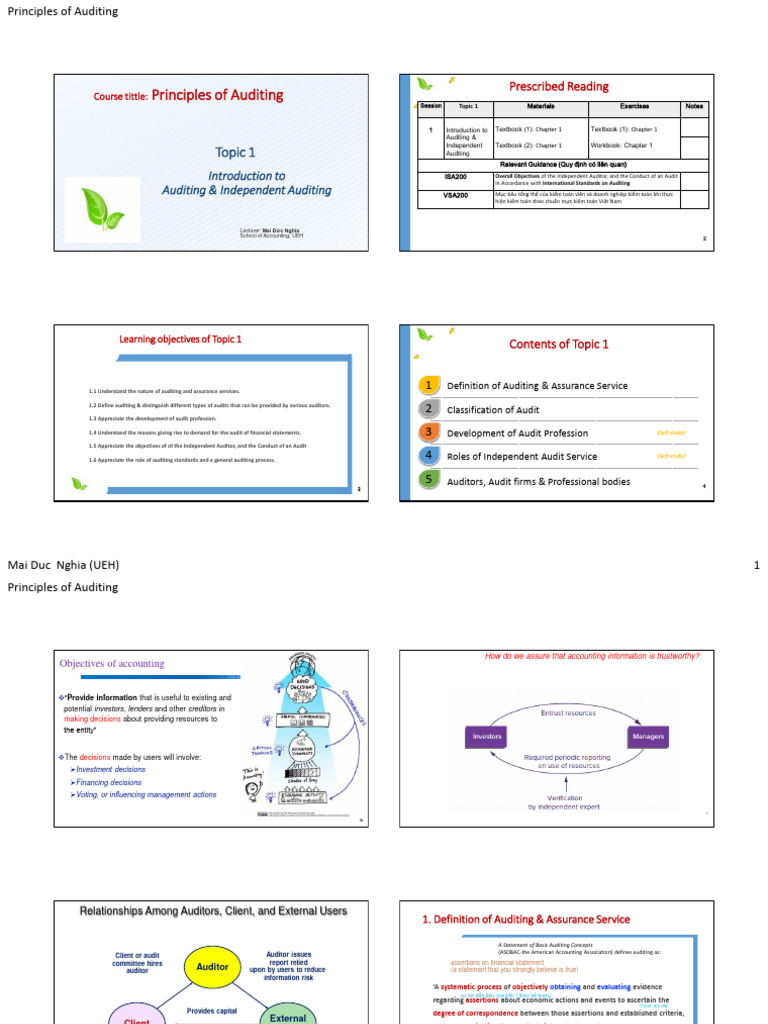Topic 1 - Introduction Topic 1 - Student | PDF | Audit | Financial Audit