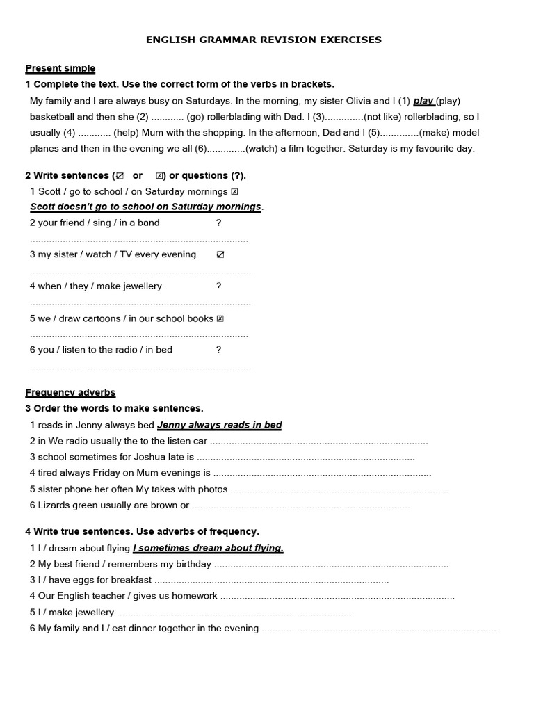 English Grammar Review | Download Free PDF | English Grammar | Adverb