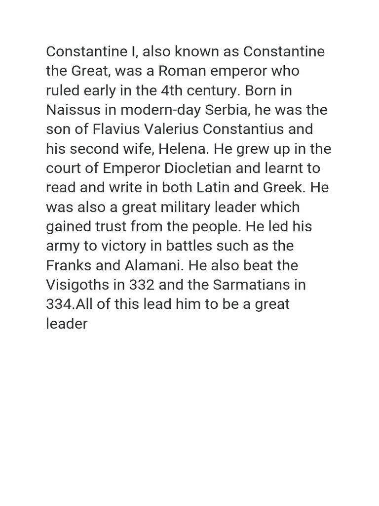 Constantine I: Roman Emperor Overview | PDF | History