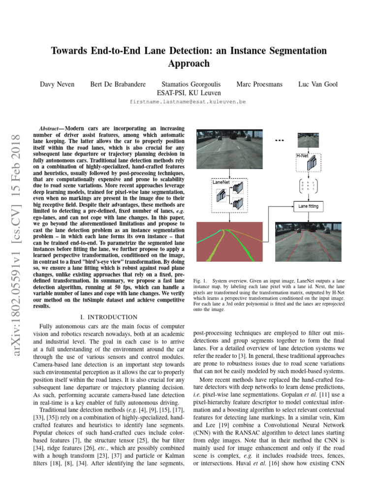 Towards EndtoEnd Lane Detection An Instance Segmentation | PDF | Image Segmentation | Artificial ...