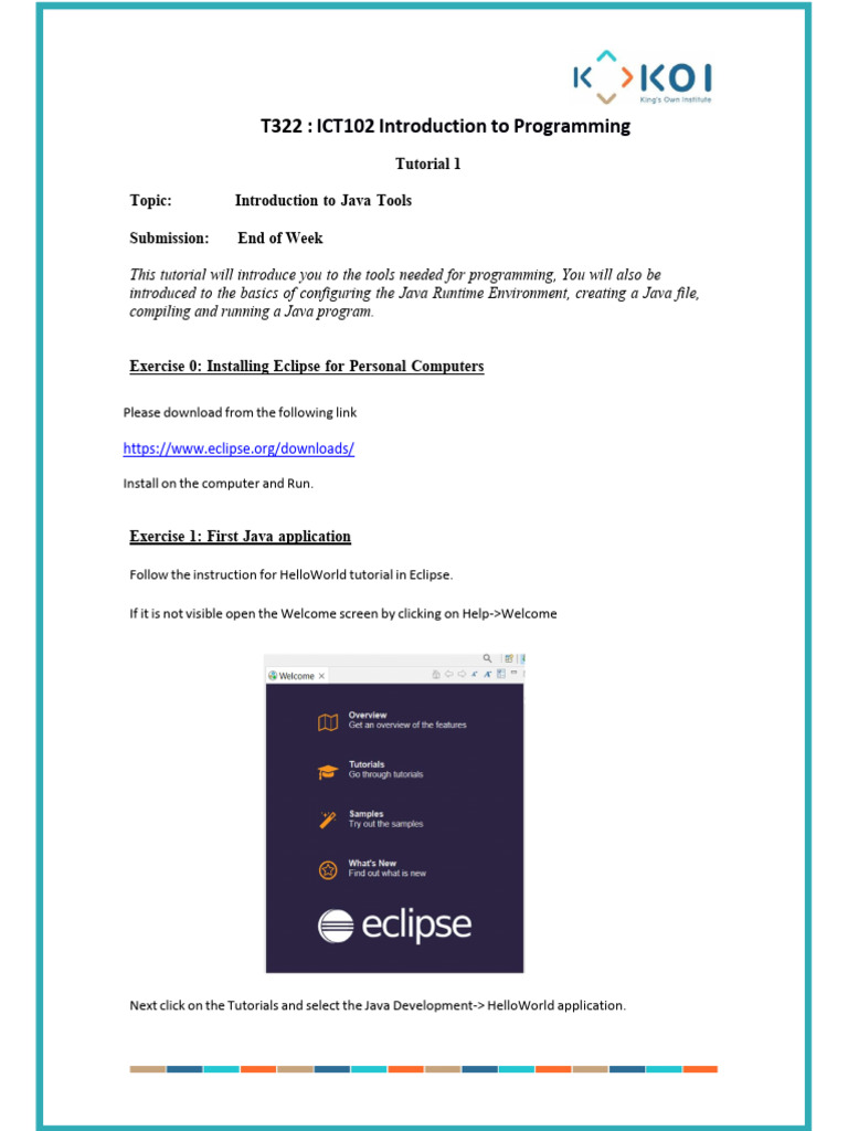 Java Programming Basics Tutorial | PDF