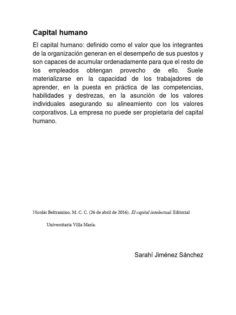 Capital Humano | PDF