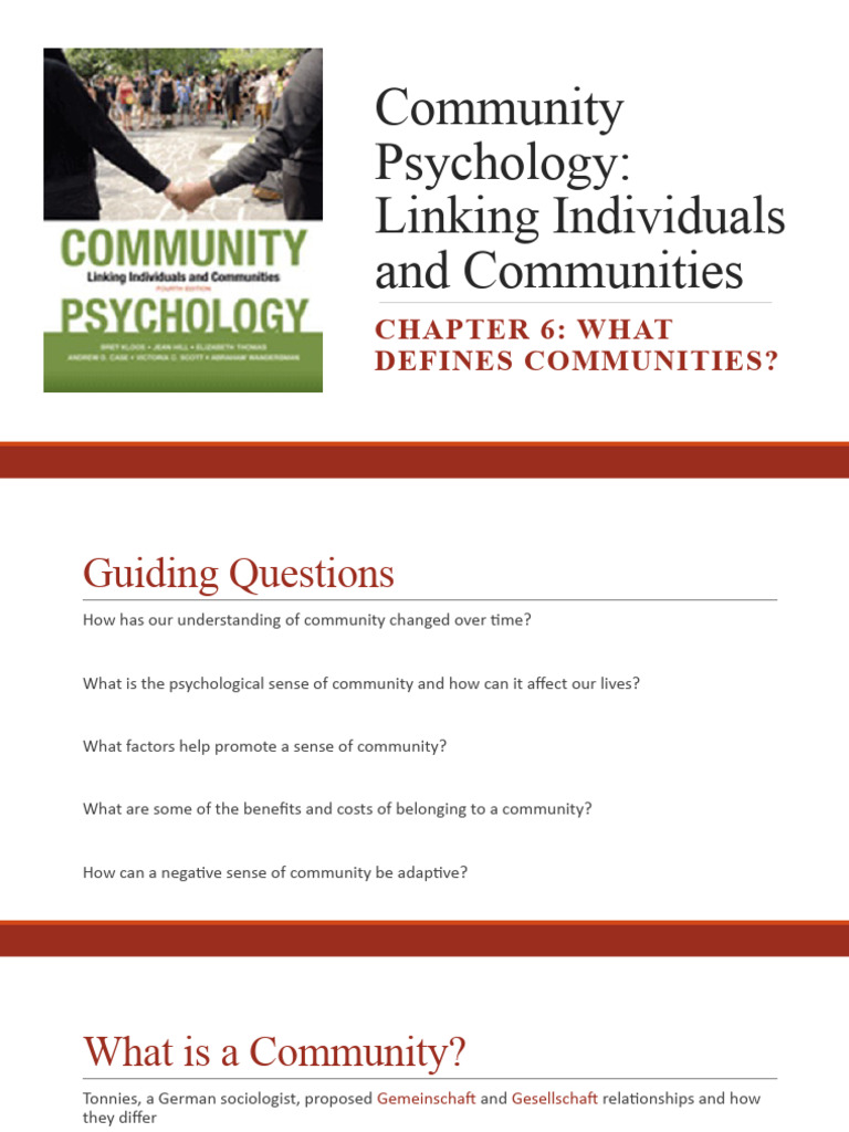Chapter 6 Lecture Slides - 4e 1 | PDF | Community | Social Capital Chapter 6 Lecture Slides - 4e 1 | PDF | Community | Social Capital