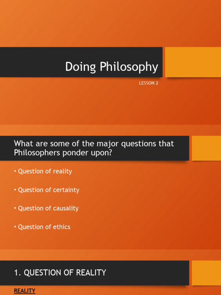Lesson 2. Doing Philosophy | PDF