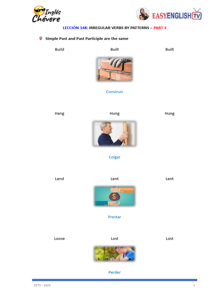 Irregular Verbs Patterns - Part 3 | PDF | Semantic Units | Language ...