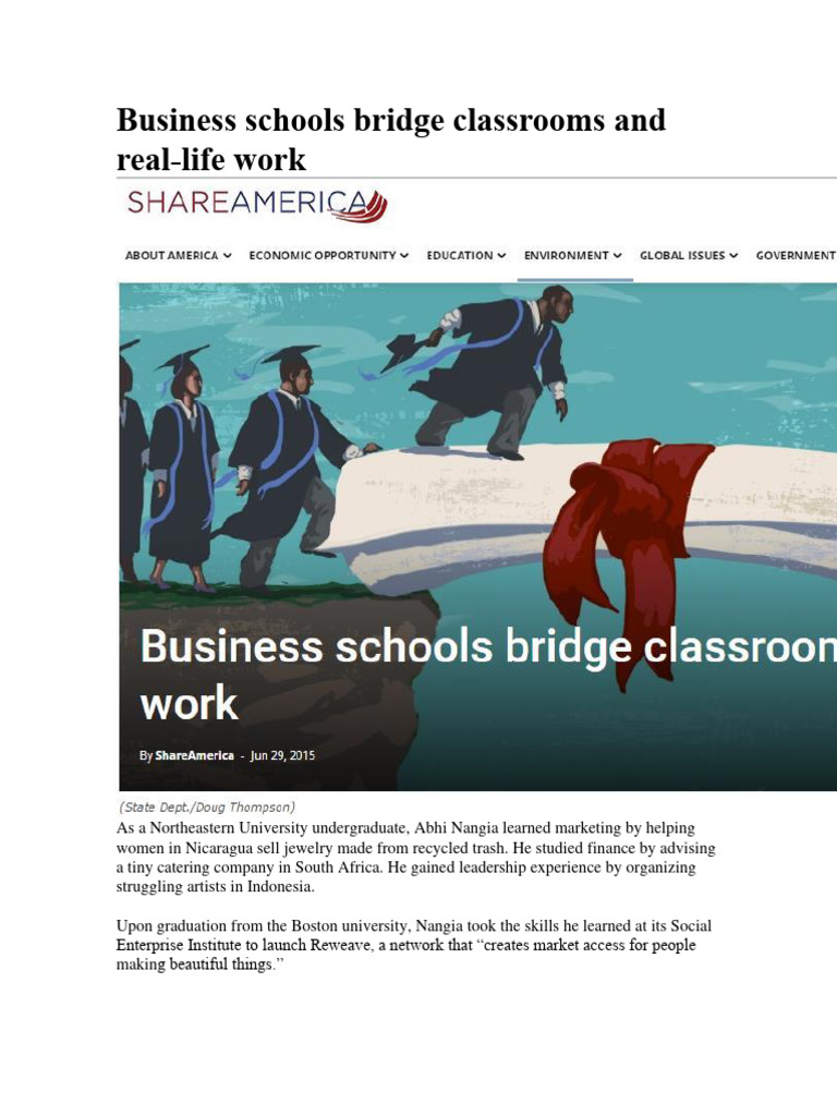 Business Schools Bridge Classrooms and Real | Download Free PDF ...