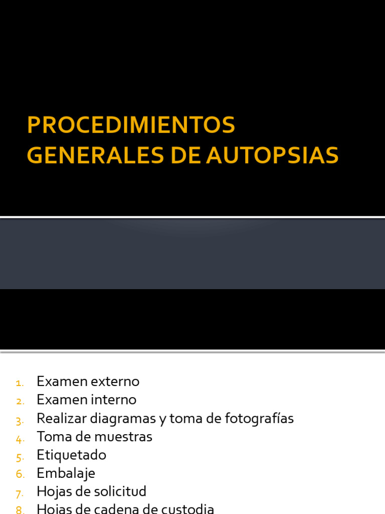 Procedimientos de Autopsias Forenses | PDF | Autopsia | Jurisprudencia ...