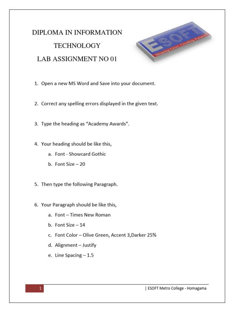 Word Assignment 01 | PDF