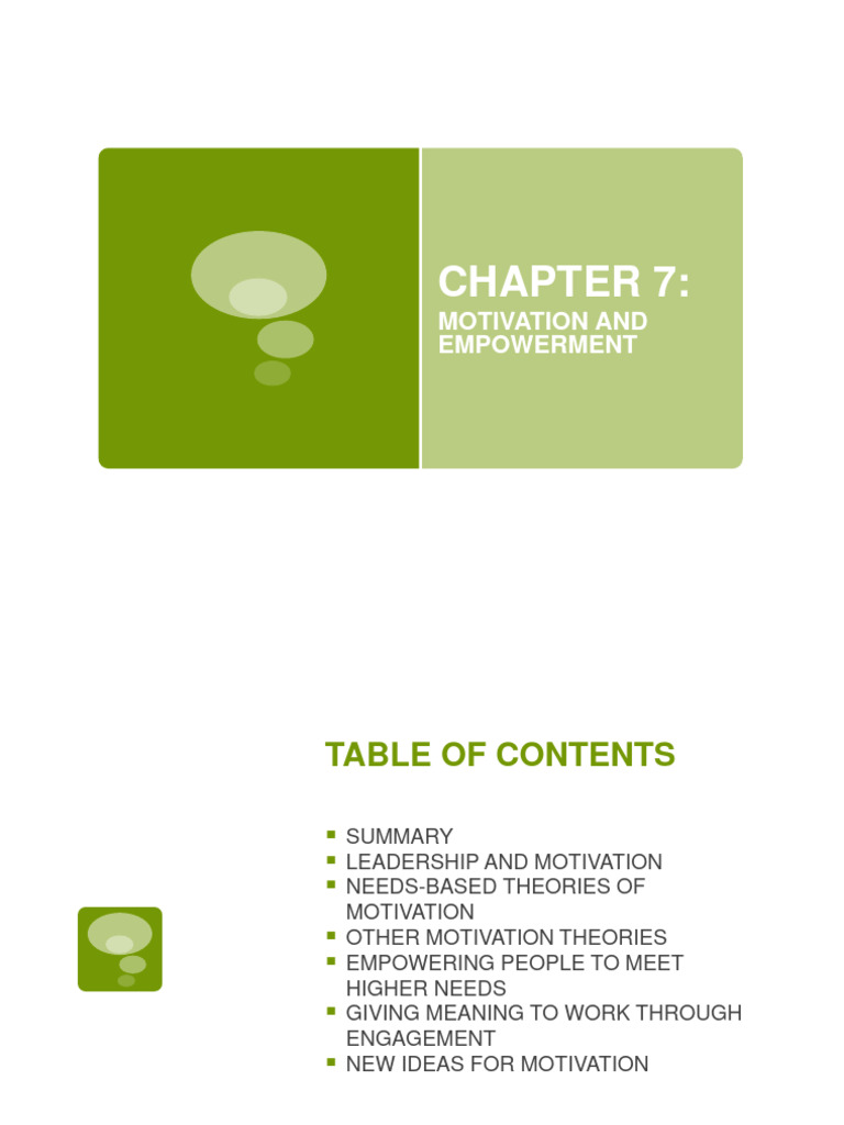 CH 8 - Motivation and Empowerment | PDF | Motivational | Motivation