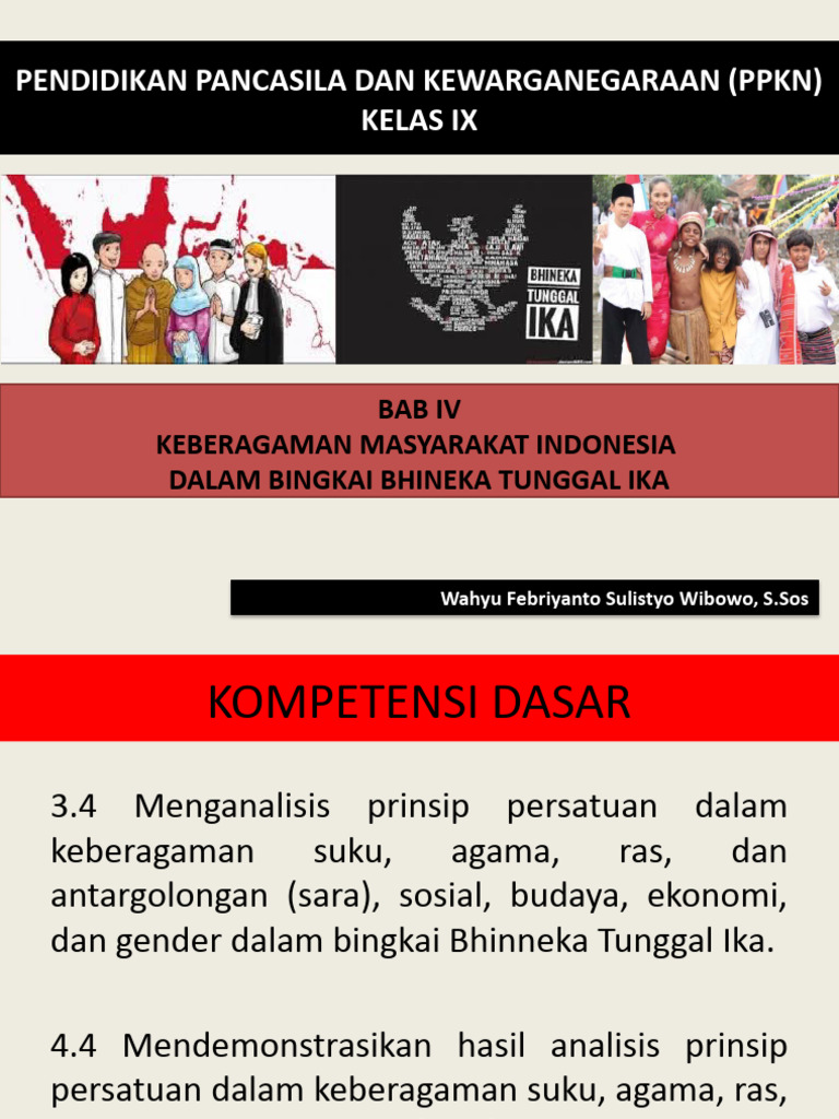 PPKn Kelas IX: Keberagaman & Persatuan | PDF