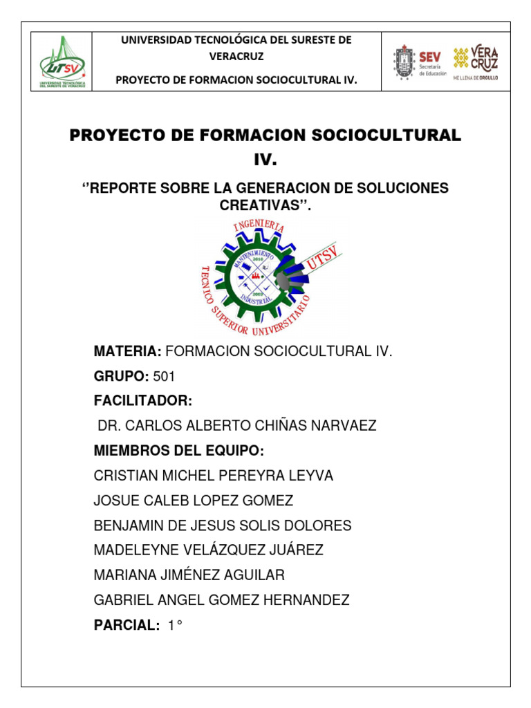 Proyecto de Formacion Sociocultural Iv P1 | PDF | Creatividad | Vóleibol