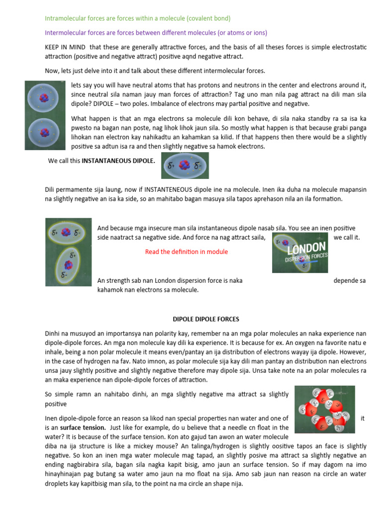 guide Intramolecular forces are forces within a molecule | PDF | Intermolecular Force | Chemical ...