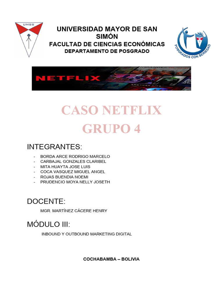 GRUPO 4 CASO NETFLIX | PDF | Netflix | Marketing