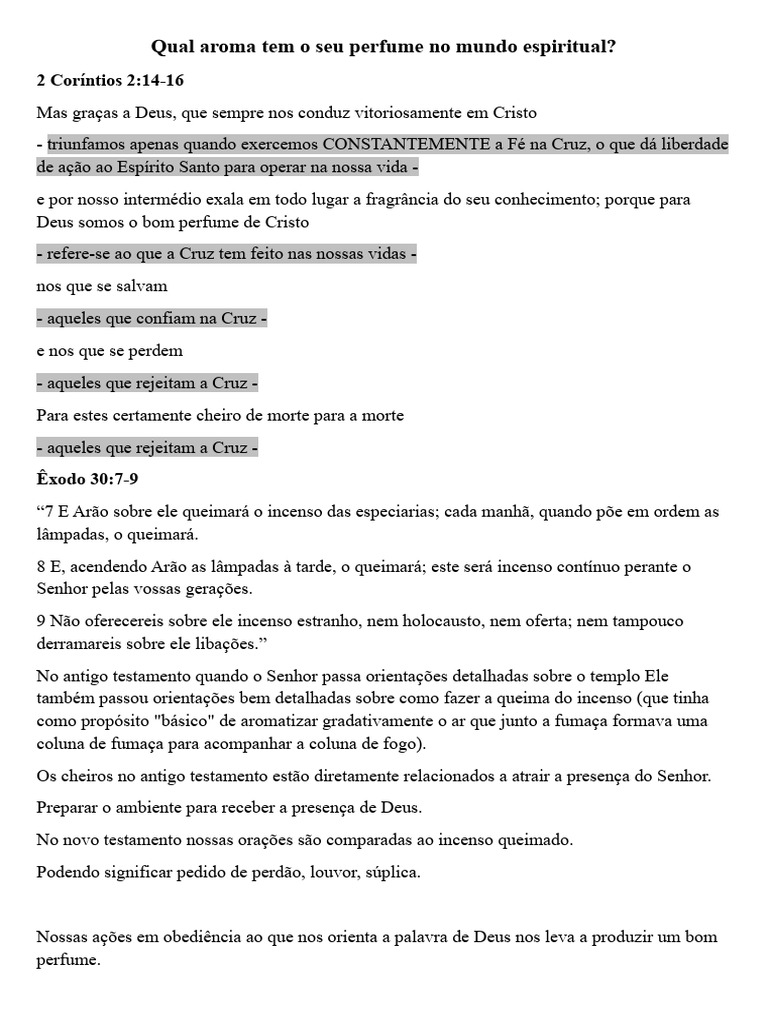 O Bom Perfume de Cristo em Nossas Vidas | PDF | Perfume | Jesus