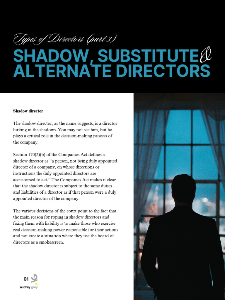 Shadow, Substitute, Alternate Roles | PDF | Board Of Directors ...