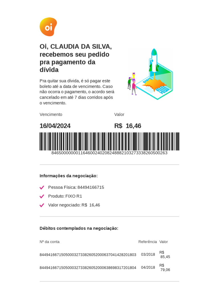 Boleto Oi | PDF | Direito