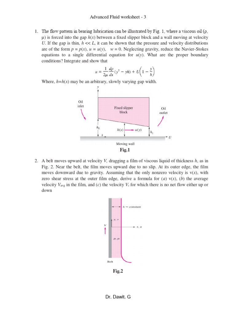 Chapter 3 Work Sheet | PDF | Fluid Dynamics | Chemical Engineering