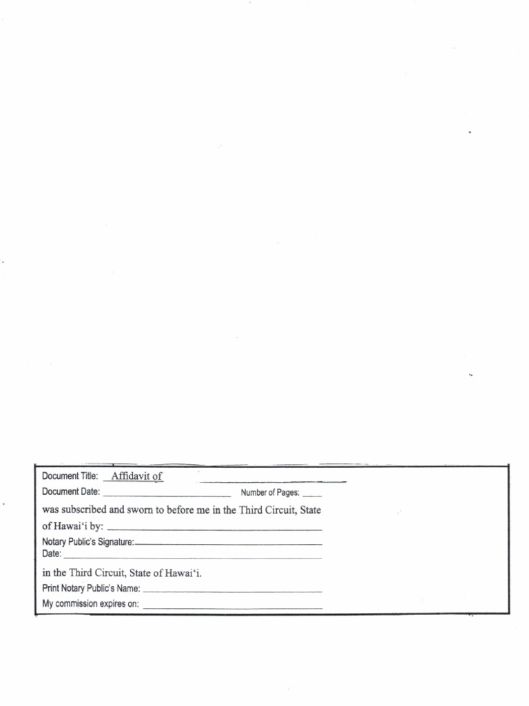 Notary Sheet For Third Circuit Court State of Hawaii | PDF