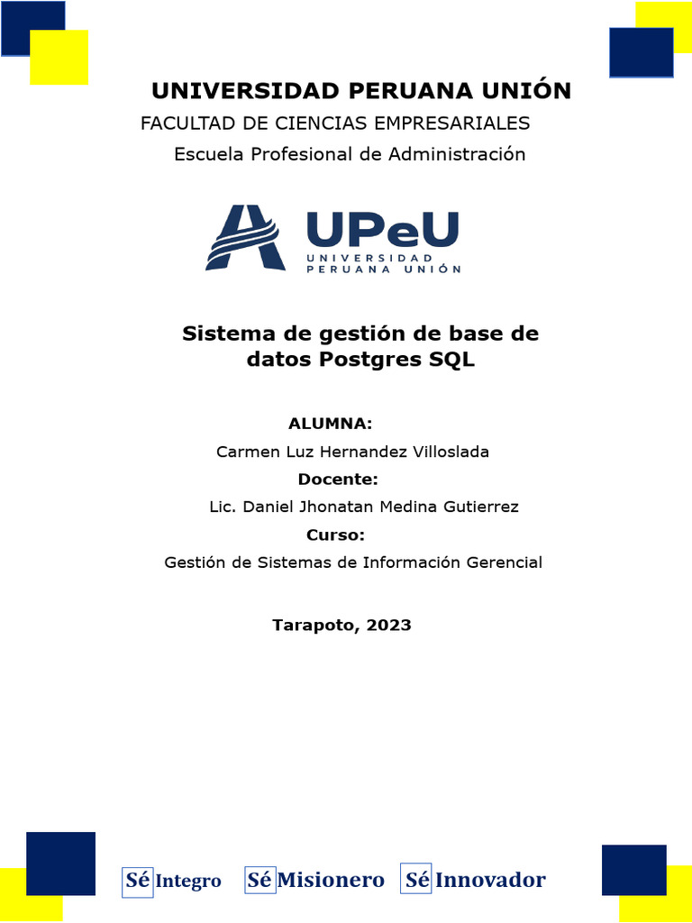 Sistema de Base de Datos | PDF | Postgre Sql | Informática
