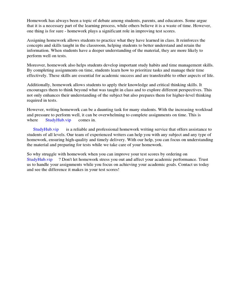 Homework Improves Test Scores | PDF | Homework | Teaching Mathematics