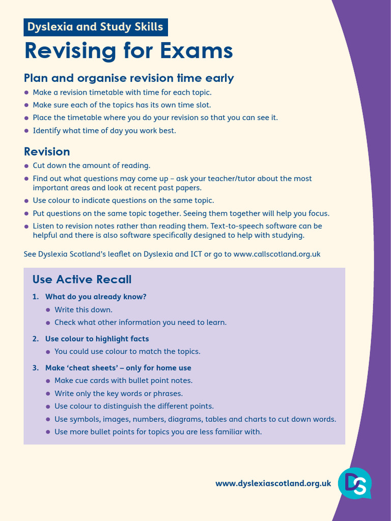 Study Skills Revising For Exams | Download Free PDF | Study Skills | Cognition