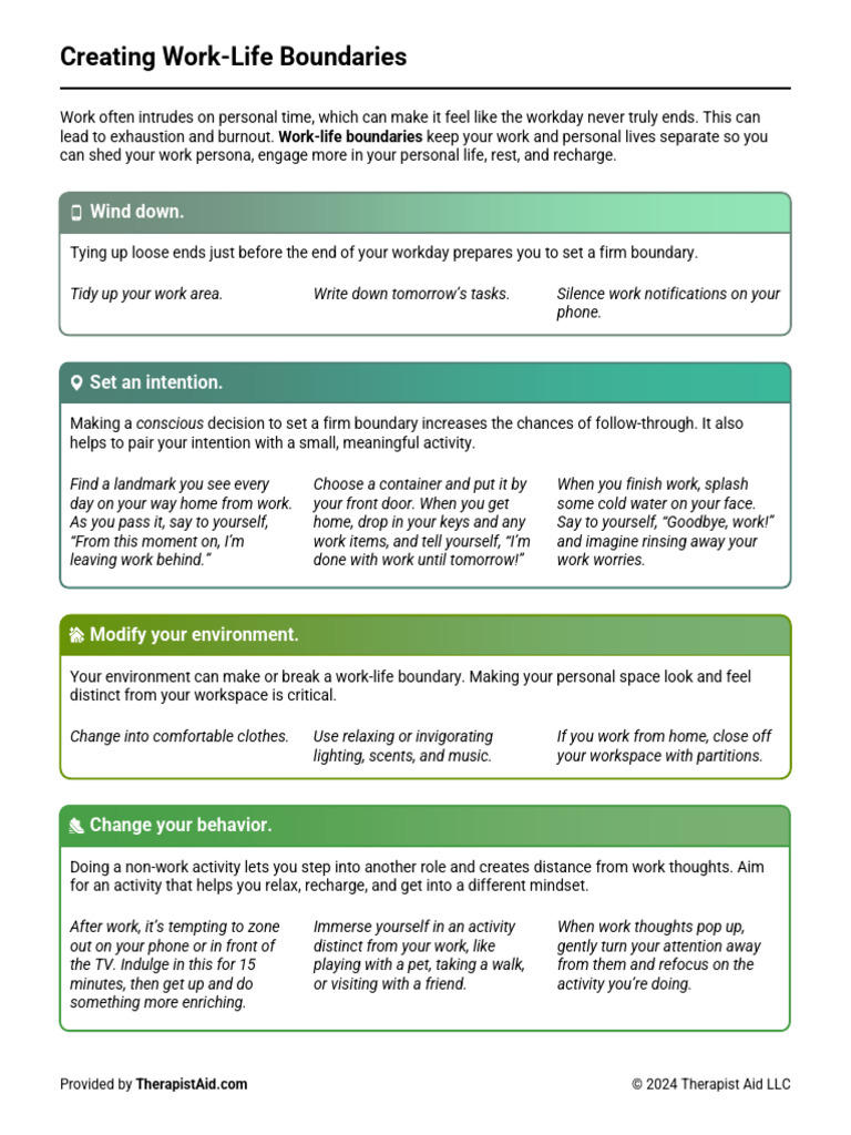 Creating Work Life Boundaries | PDF | Self-Improvement