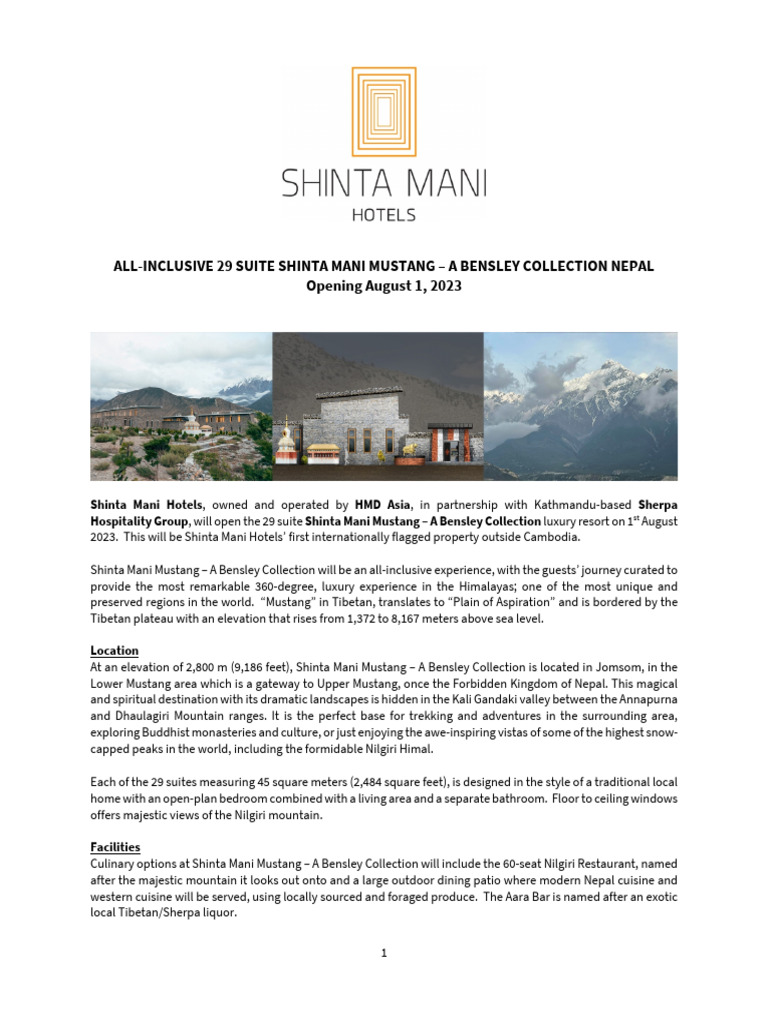 Shinta Mani Mustang Luxury Resort Opening | PDF