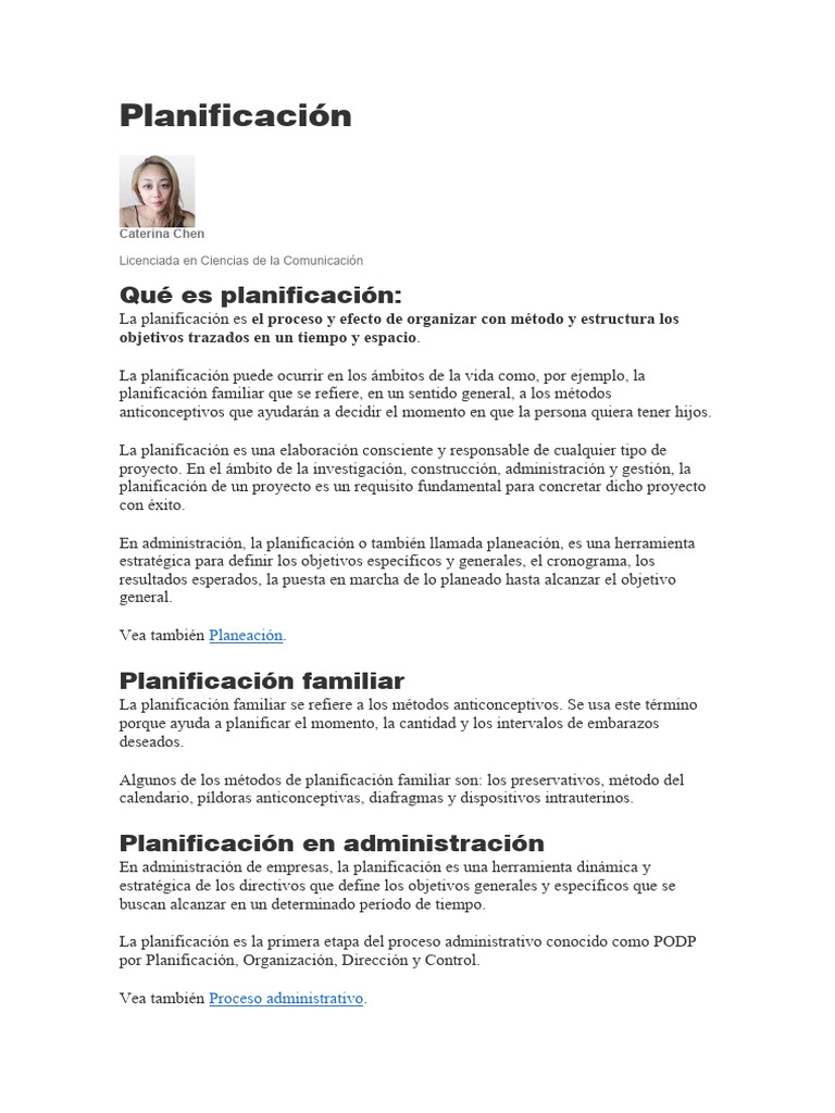 Planificación | PDF