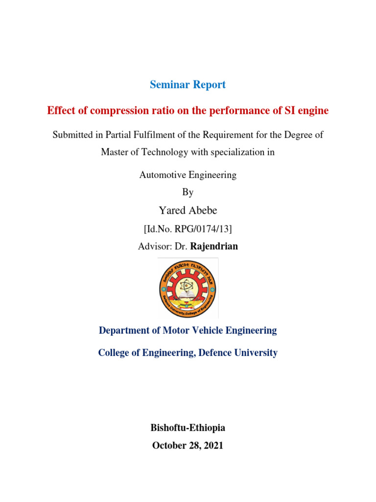 Yared Final | PDF | Internal Combustion Engine | Engines