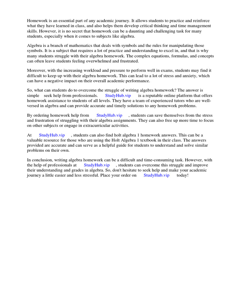 Holt Algebra 1 Homework Help Solutions | PDF | Homework | Algebra