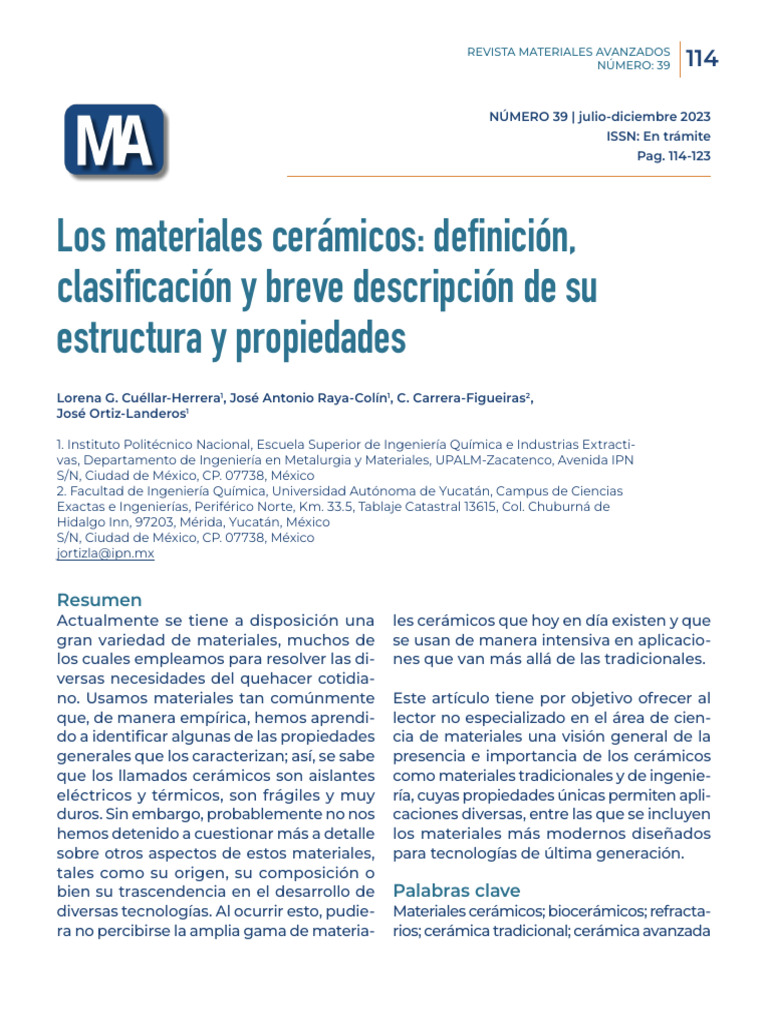 Los Materiales Cerámicos MA 39 | PDF | Enlace químico | Enlace covalente