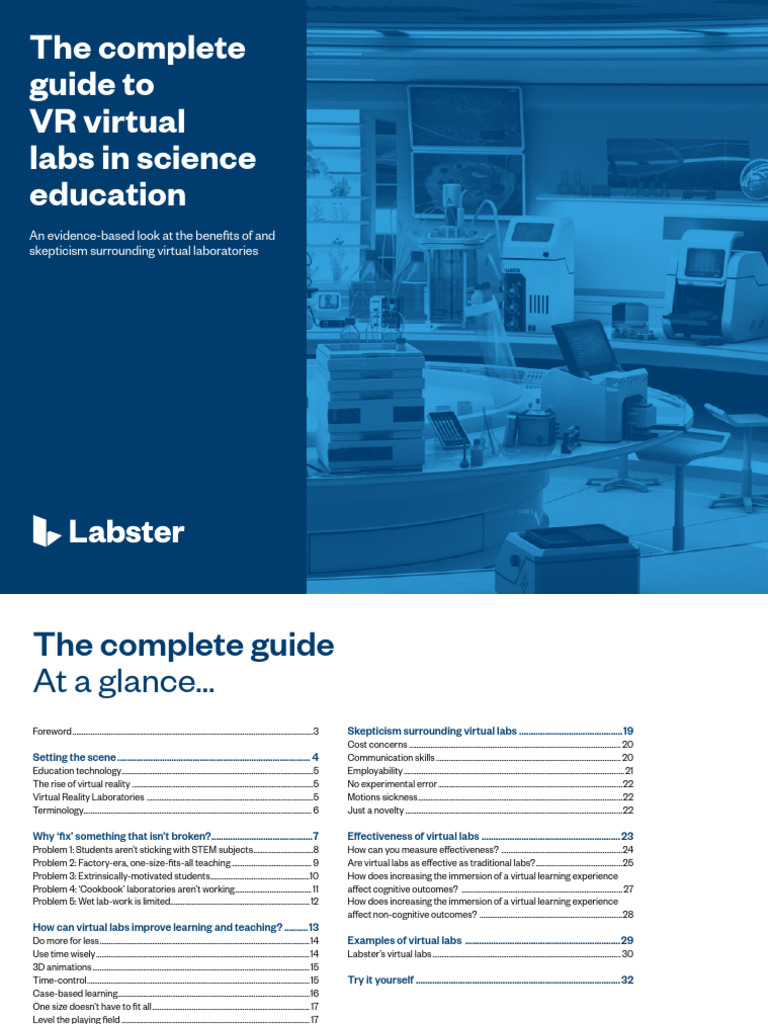 The Complete Guide To VR Virtual Labs in Science Education Labster | PDF | Virtual Reality ...
