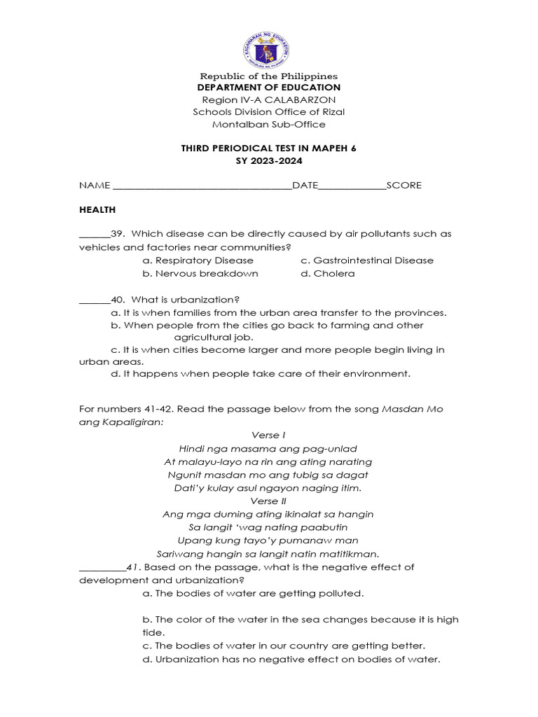 Health - Q3 - PT G6 | Download Free PDF | Pollution