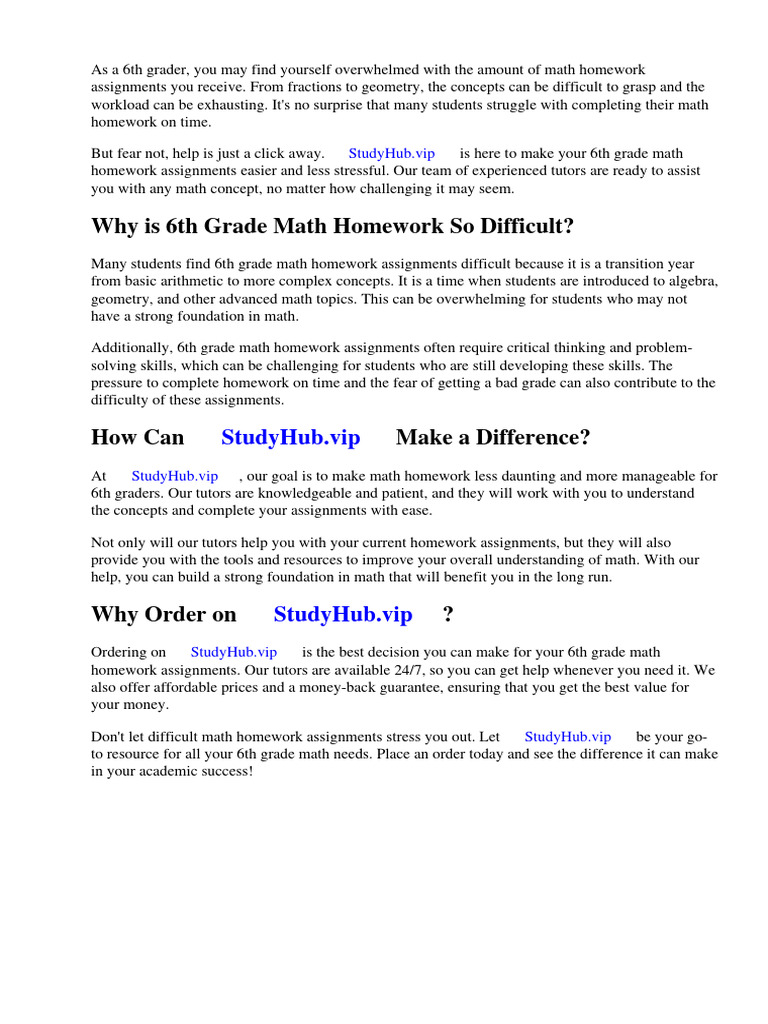 6th Grade Math Homework Assignments | PDF | Worksheet | Mathematics