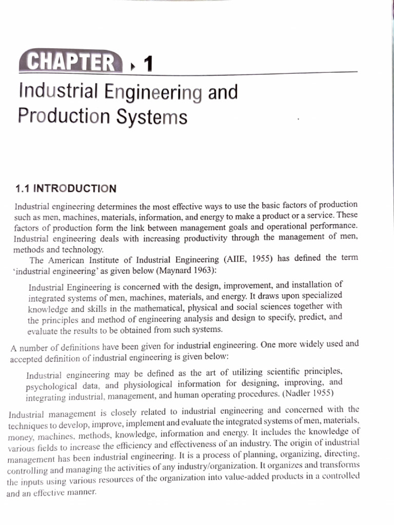 Industrial Engineering Overview and History | PDF | Industrial ...