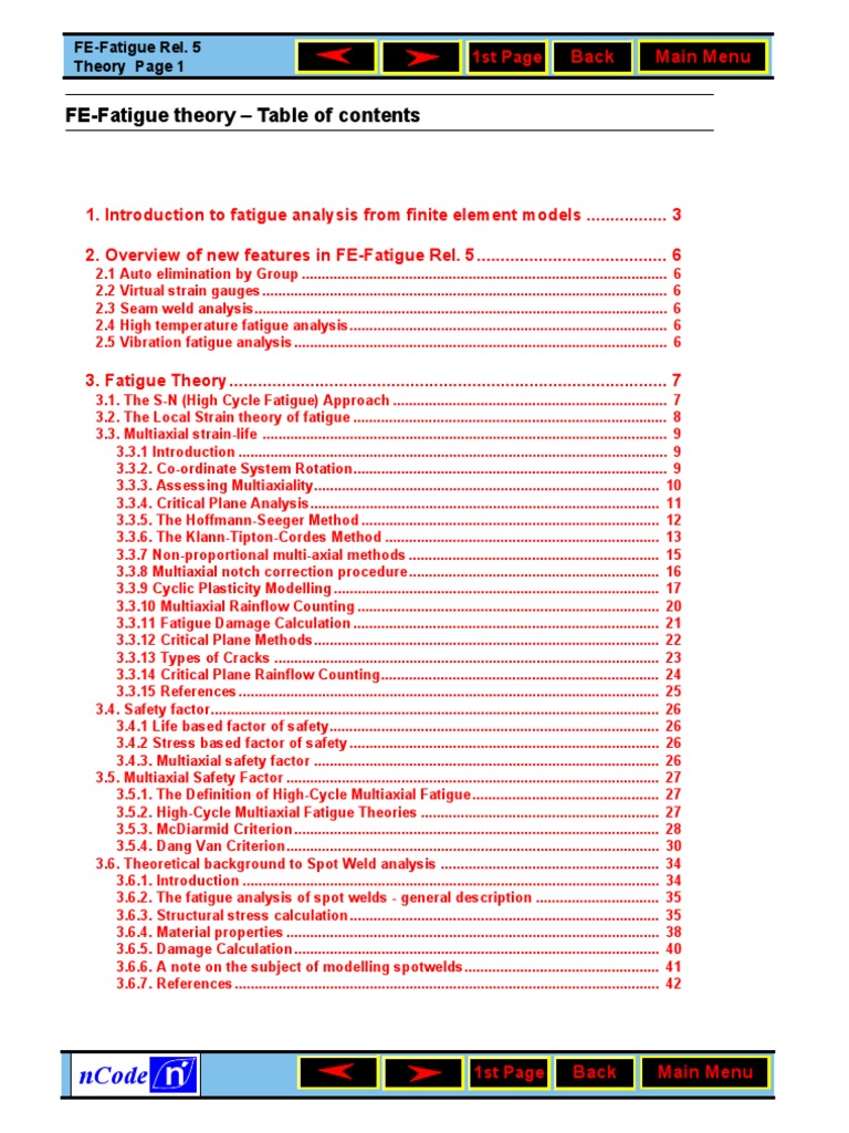 FE-Fatigue Theory | PDF | Fatigue (Material) | Deformation (Engineering)
