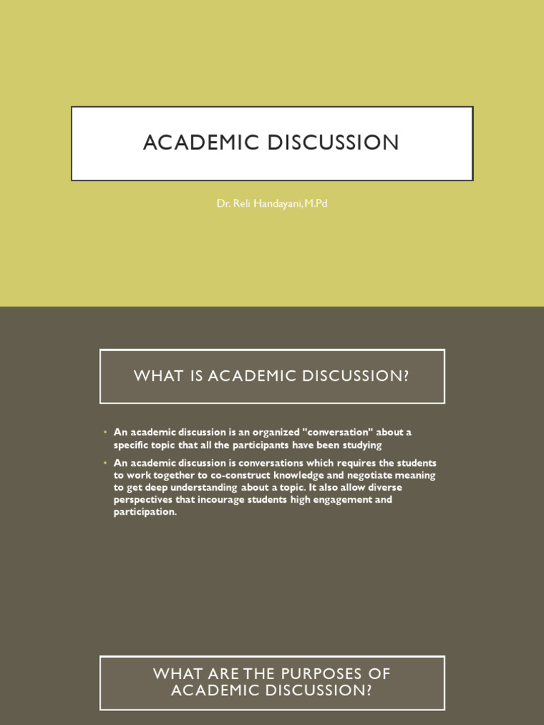 3.1 Academic Discussion | Download Free PDF | Knowledge | Communication