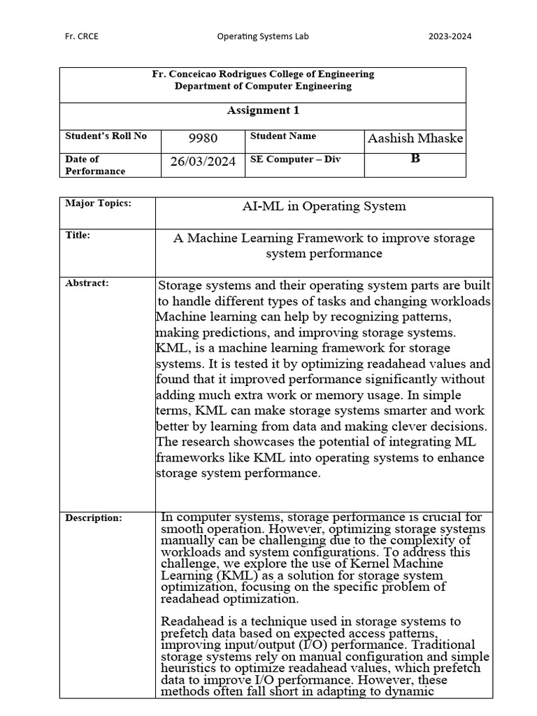 os assign 1 report | PDF | Machine Learning | Mathematical Optimization