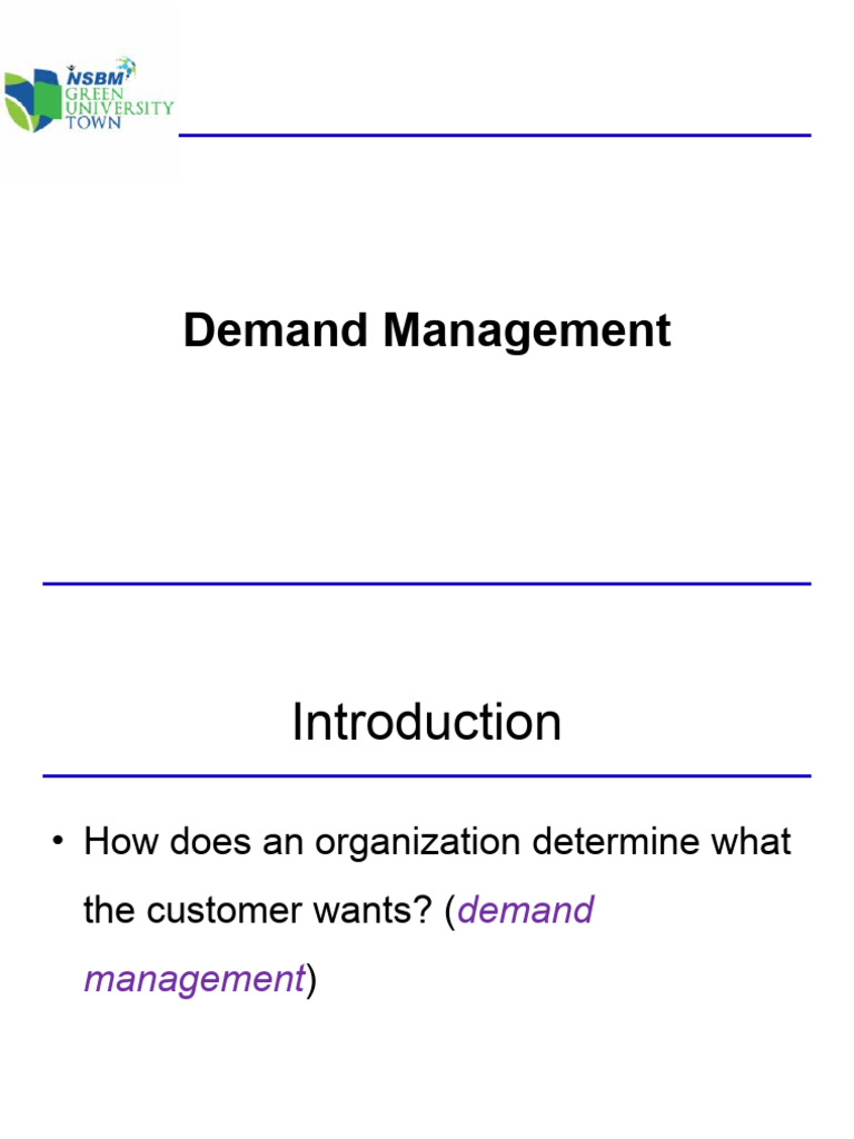Demand Management | PDF | Forecasting | Moving Average