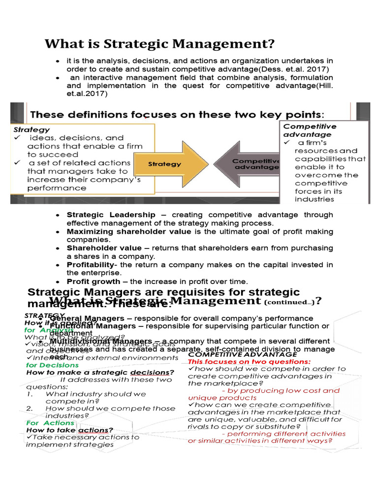 What Is Strategic Management | PDF | Strategic Management | Competitive ...