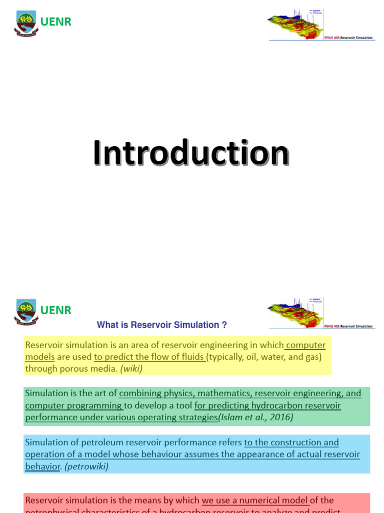 Lecture 1 Simul 2018 | PDF | Partial Differential Equation | Petroleum Reservoir