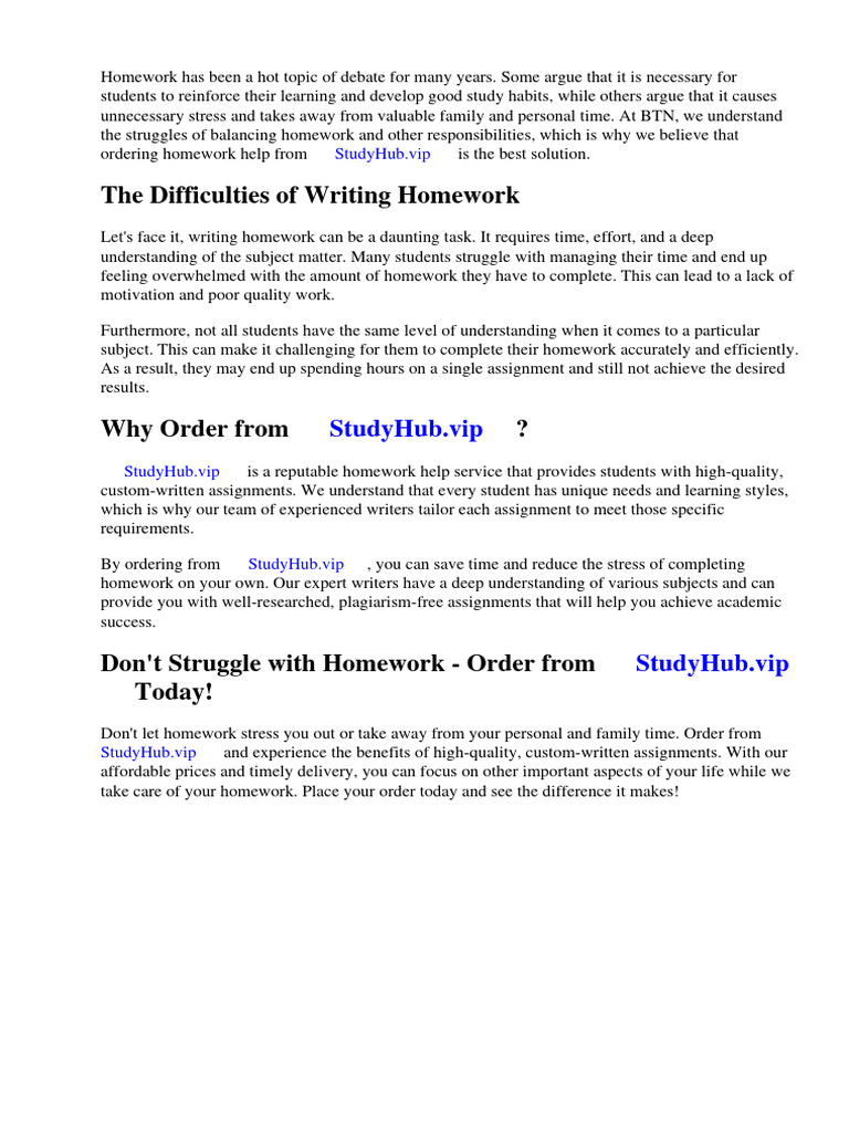 BTN Homework Debate | Download Free PDF | Homework | Teachers