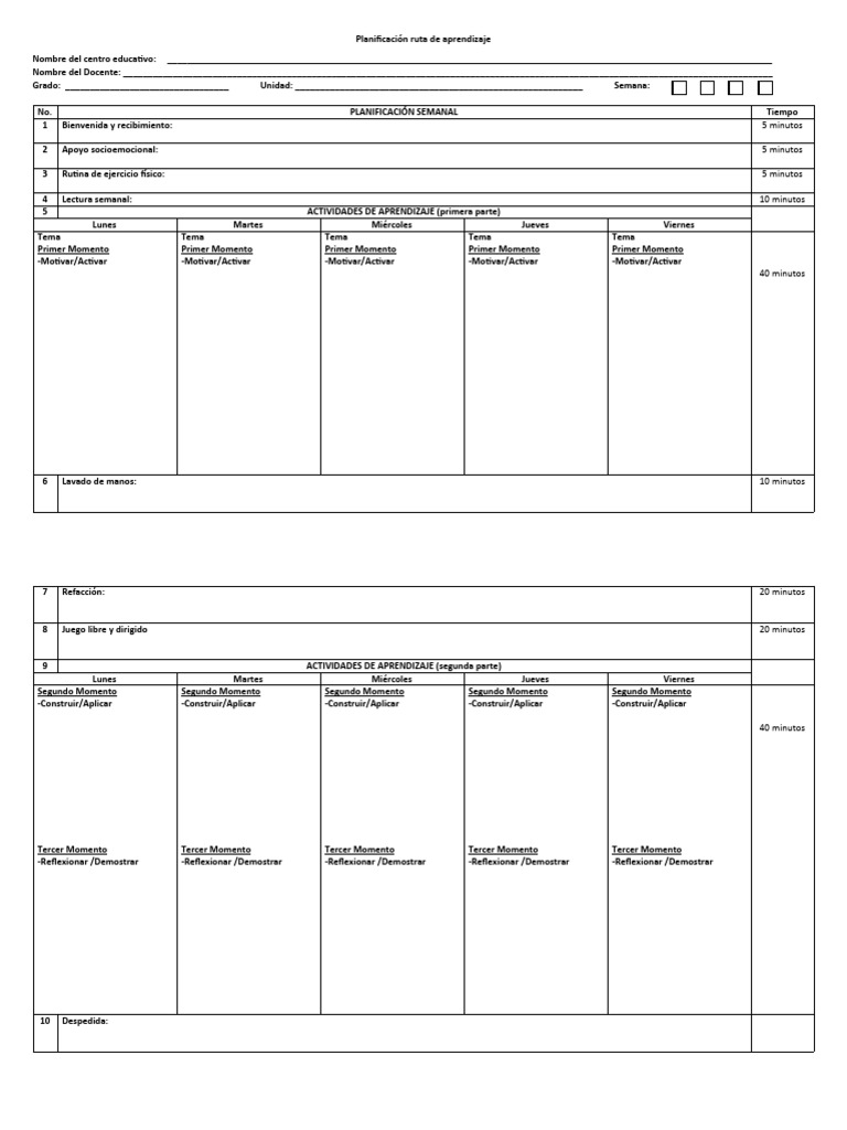 FORMATO-Planificación Ruta de Aprendizaje | PDF | Aprendizaje ... FORMATO-Planificación Ruta de Aprendizaje | PDF | Aprendizaje ...